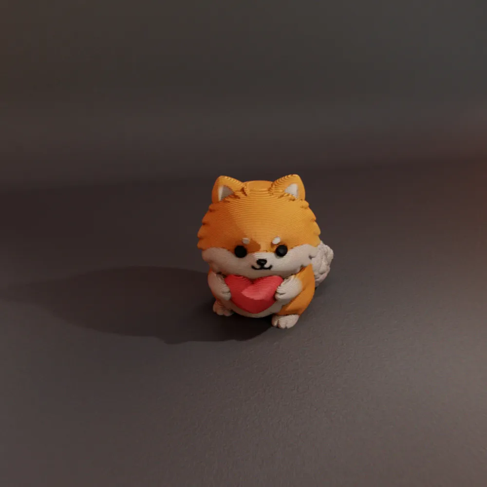 Valentine Pomeranian – Cute Dog Figurine - Free 3D Print Model - MakerWorld