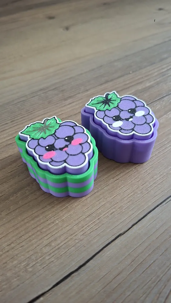 Cute kawaii style grape fidget clicker toy - Free 3D Print Model ...