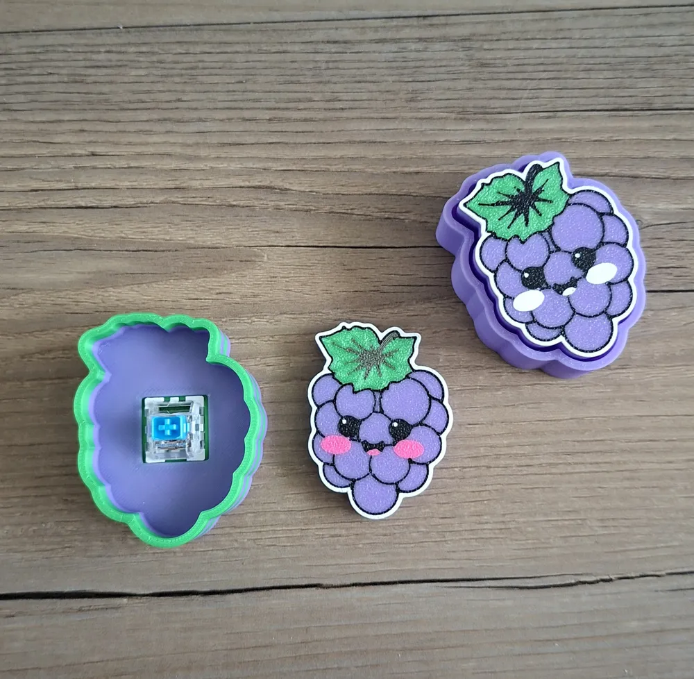Cute kawaii style grape fidget clicker toy - Free 3D Print Model ...
