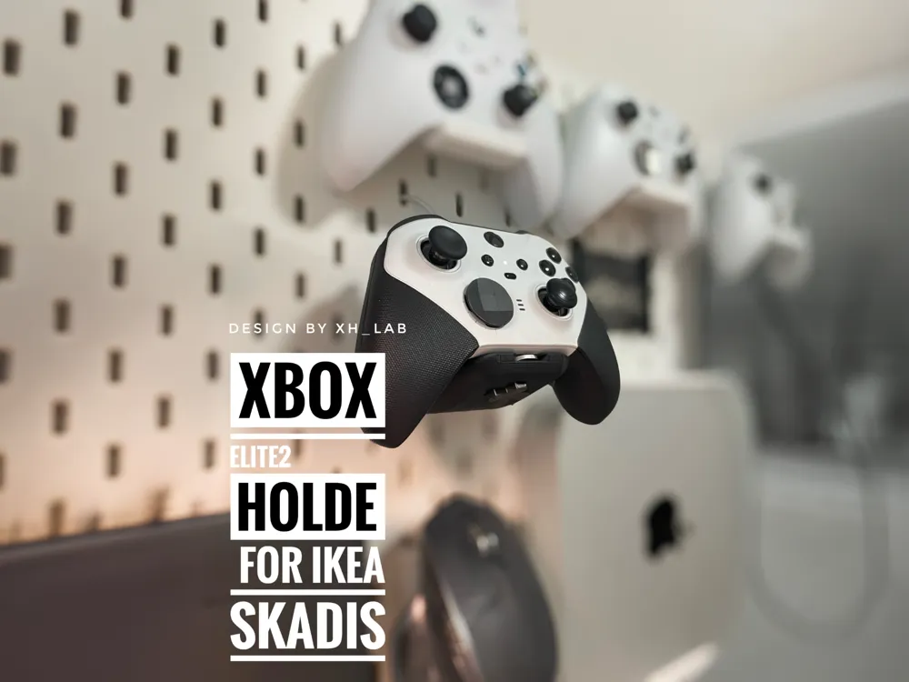 IKEA Skadis Xbox Elite 2 Controller Holder V.2 by XH_LabMakerWorld: Download Free 3D Models