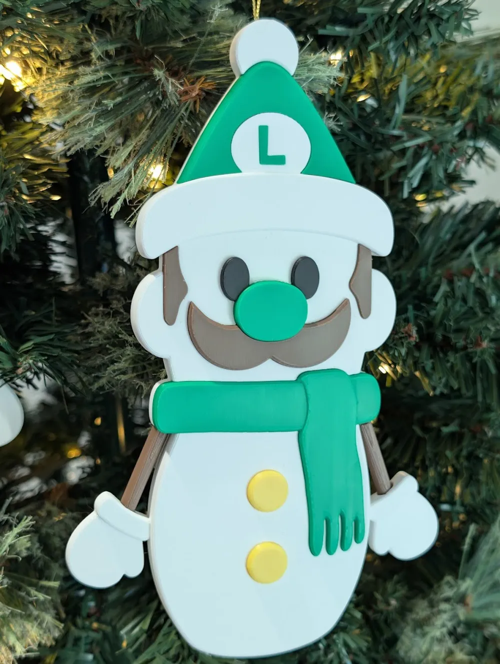 Mario & Luigi Snowman Xmas Ornaments - NO AMS - Free 3D Print Model ...