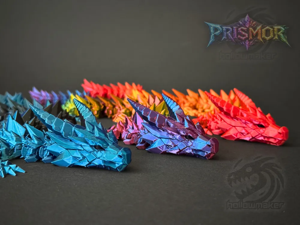 Prismor - Articulated Crystal Stone Dragon - Free 3D Print Model ...