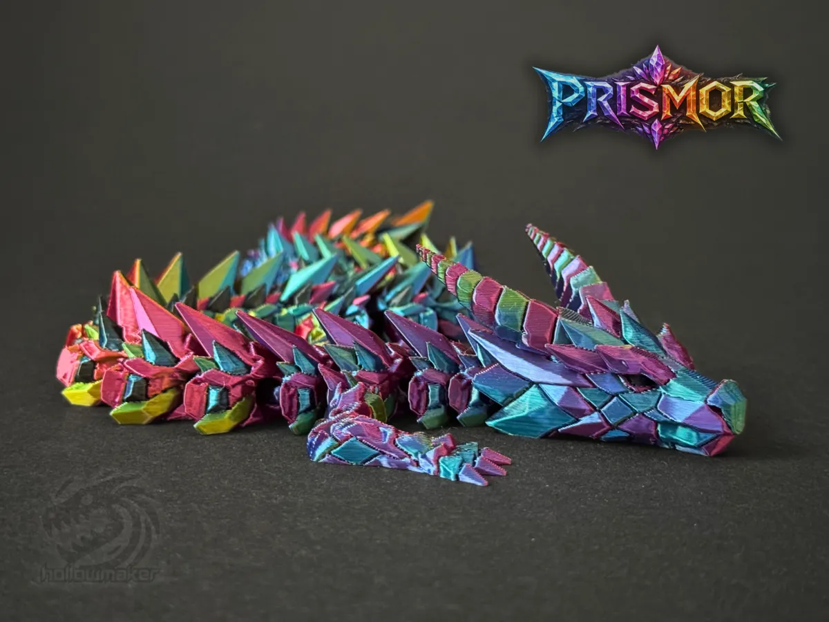 Prismor - Articulated Crystal Stone Dragon - Free 3D Print Model ...