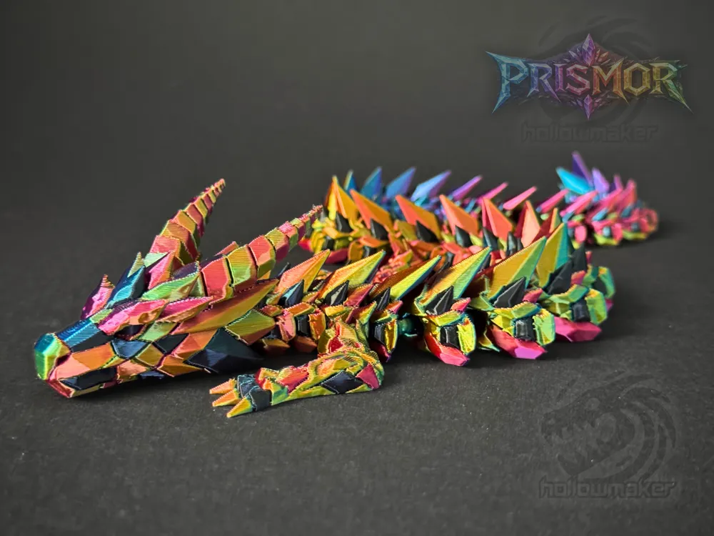 Prismor - Articulated Crystal Stone Dragon - Free 3D Print Model ...