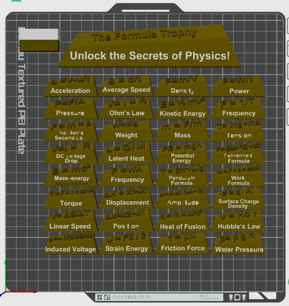 The formula Trophy - Unlock the Secrets of Physics - Free 3D Print ...