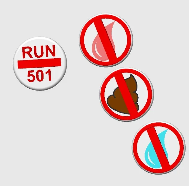 Running or Cycling Racing bib pins buttons by dStego MakerWorld ...