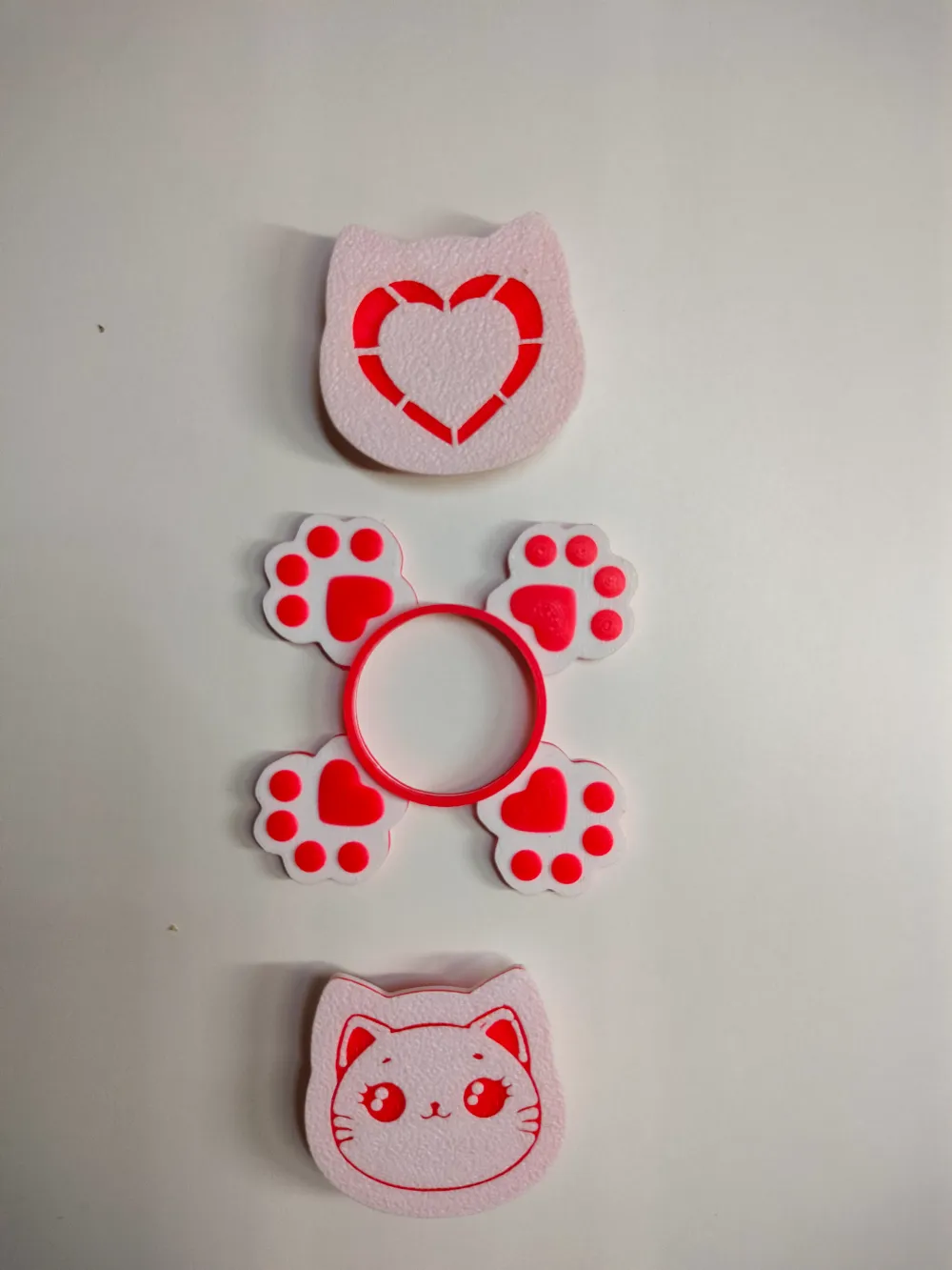 Cat with paws and hearts - Fidget Spinner by Kotka_Stokrotka - MakerWorld
