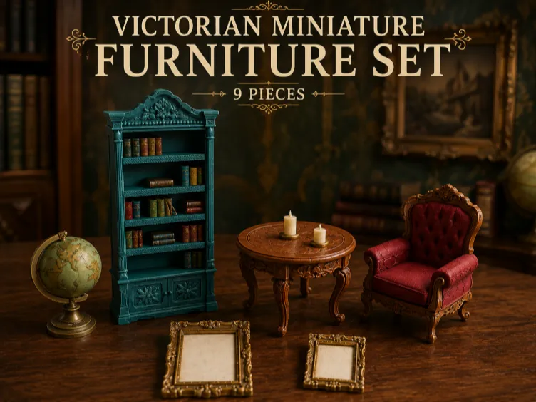Victorian Miniature Furniture Set – 9 Pieces - Free 3D Print Model ...