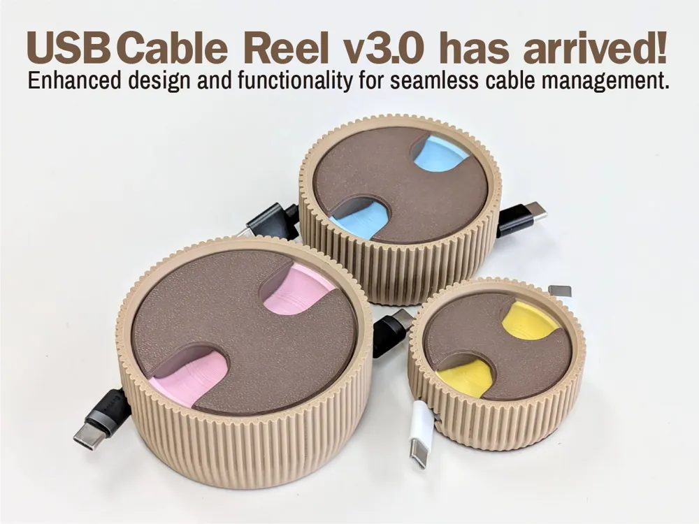 USB Cable Reel v2.0 / Organizer / storage / travel by Manabun Lab ...