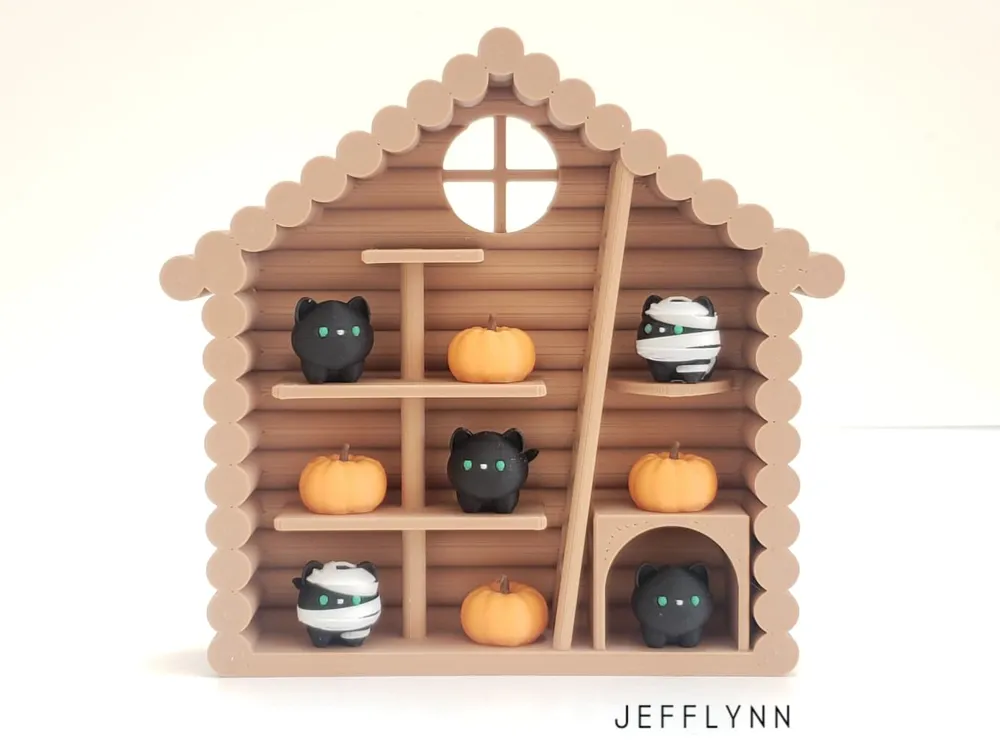 Tic Tac Toe - Halloween Cabin (Cat and Pumpkin) by Jefflynn MakerWorld ...