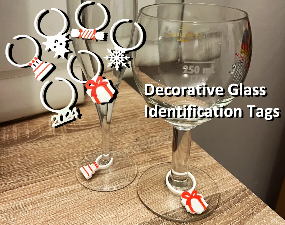 Decorative Glass Identification Tags (New Years theme) by CoolBeans ...