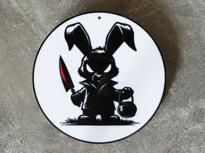 Evil Easter Bunny Sign by Leif3D - MakerWorld