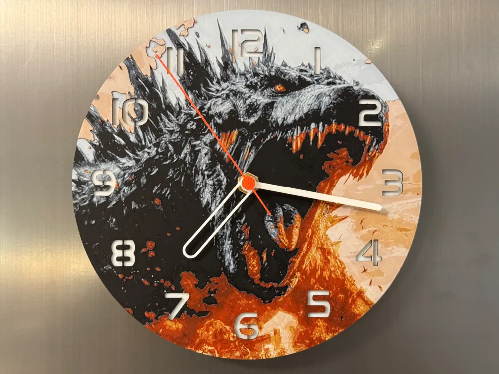 wall / desk clock Godzilla by cP3D MakerWorld: Download Free 3D Models