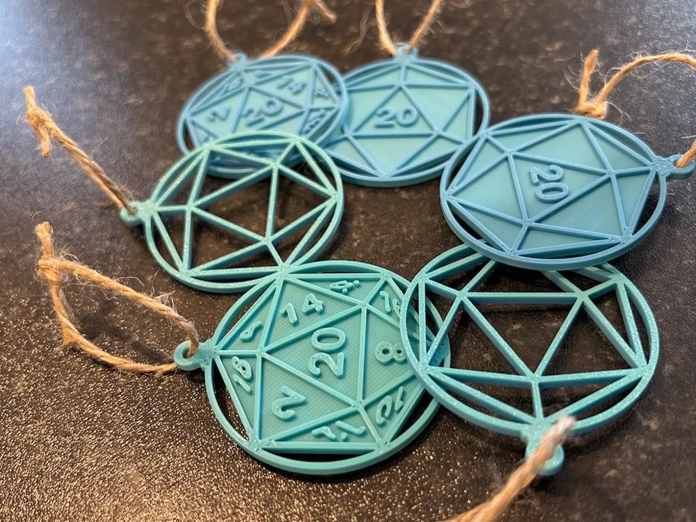 D&D D20 Dice Christmas Decoration Bauble Ornaments - Free 3D Print ...