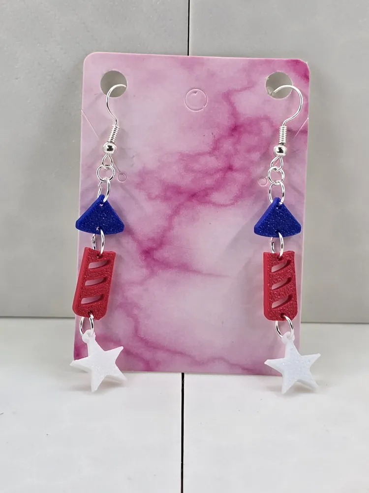4th of July Earrings - Free 3D Print Model - MakerWorld