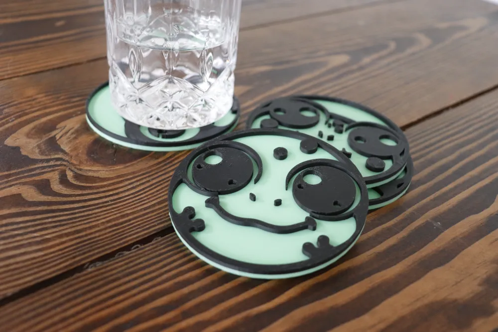 Cute Frogs Coaster Set by ArcadeSix - MakerWorld
