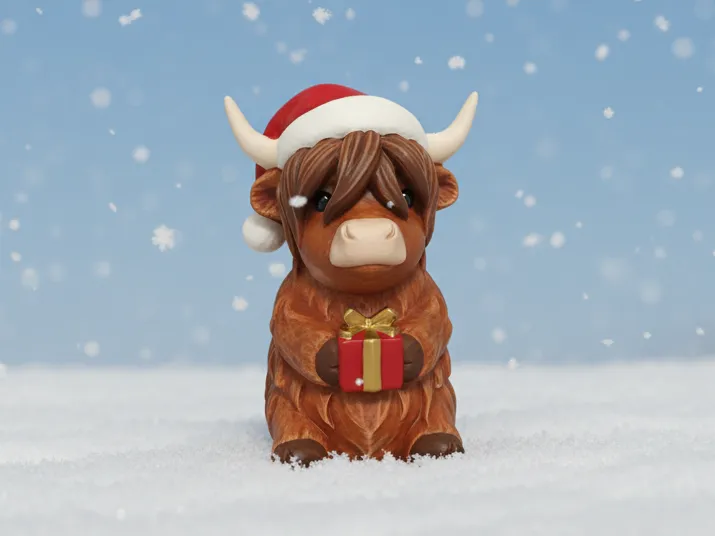 Christmas Highland Cow, Highland Cow. by Deep Space Studio MakerWorld ...