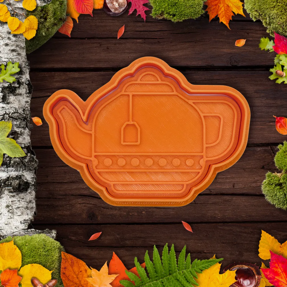 Teapot cookie cutter / stamp (autumn set) by Indibles - MakerWorld Teapot cookie cutter / stamp (autumn set) by Indibles - MakerWorld