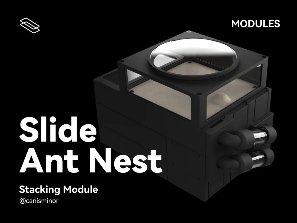 Slide Ant Nest - Stacking Module by CanisMinor - MakerWorld