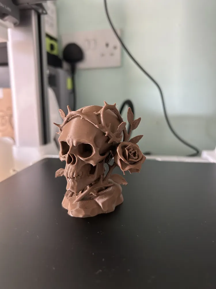 Thorned Skull & Rose – Symbolic 3D Art Sculpture by Disaster MakerWorld ...