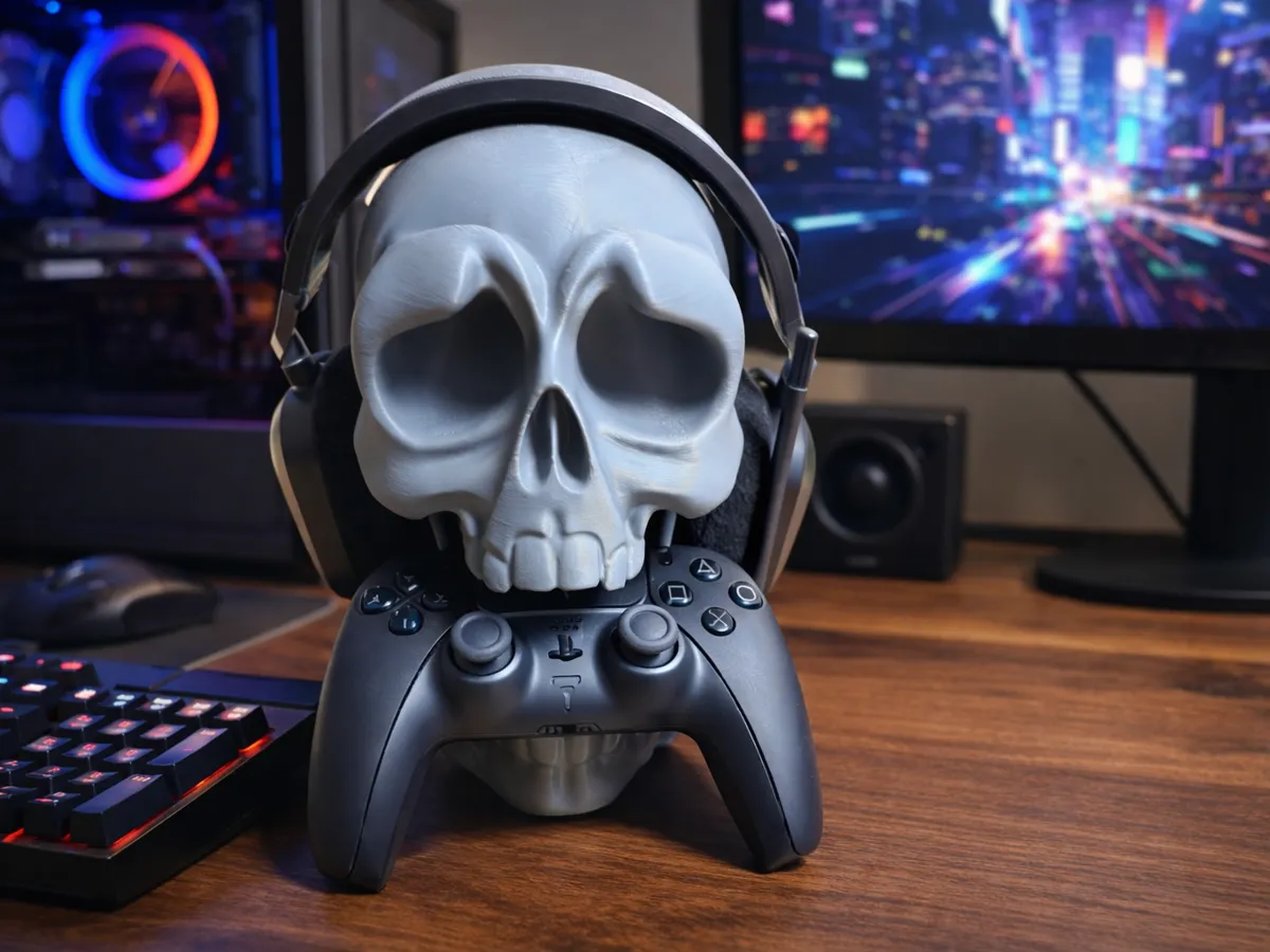 Skull Headset / Controller Halter - Free 3D Print Model - MakerWorld