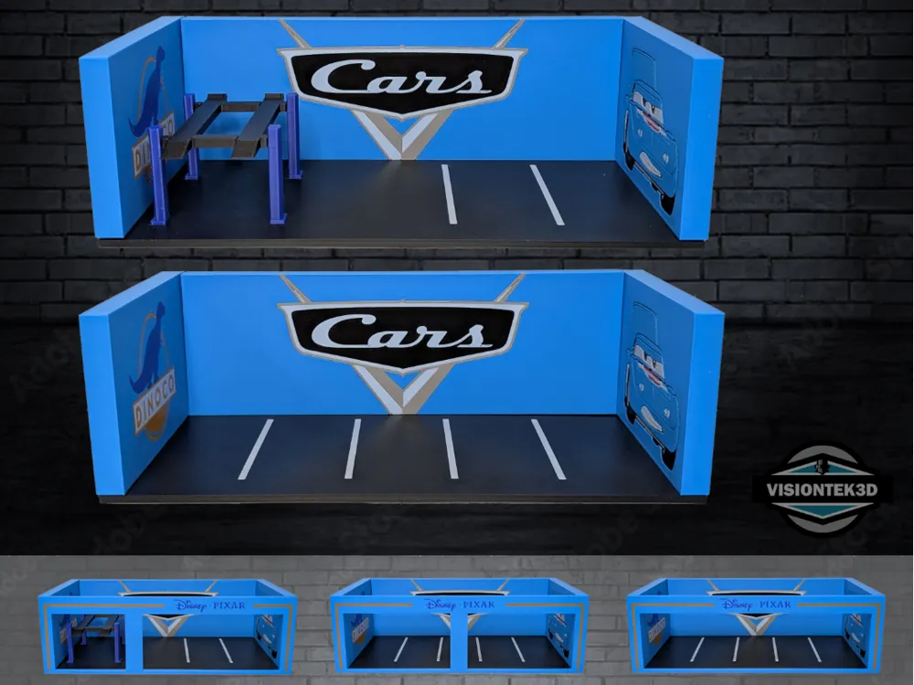 Disney Cars Dinoco 1:64 Garage Diorama - Free 3D Print Model - MakerWorld
