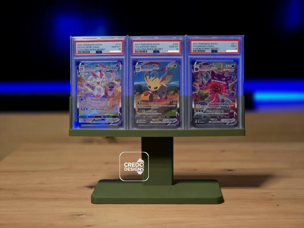 Pokémon PSA Slab Triple Card Modern Display Stand - Free 3D Print Model ...