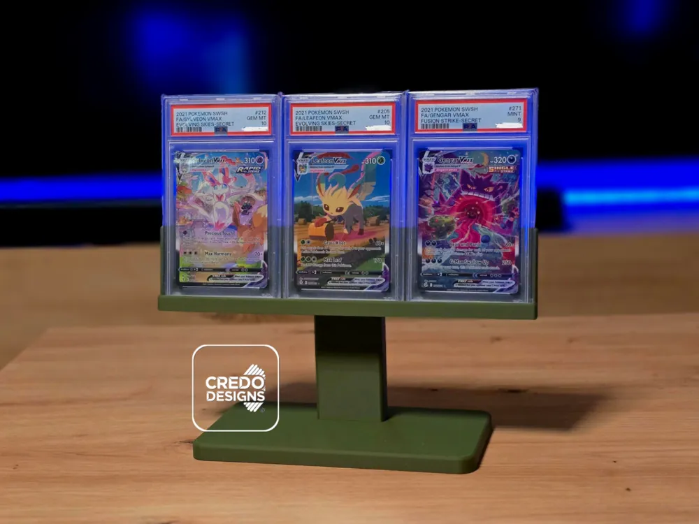 Pokémon PSA Slab Triple Card Modern Display Stand - Free 3D Print Model ...