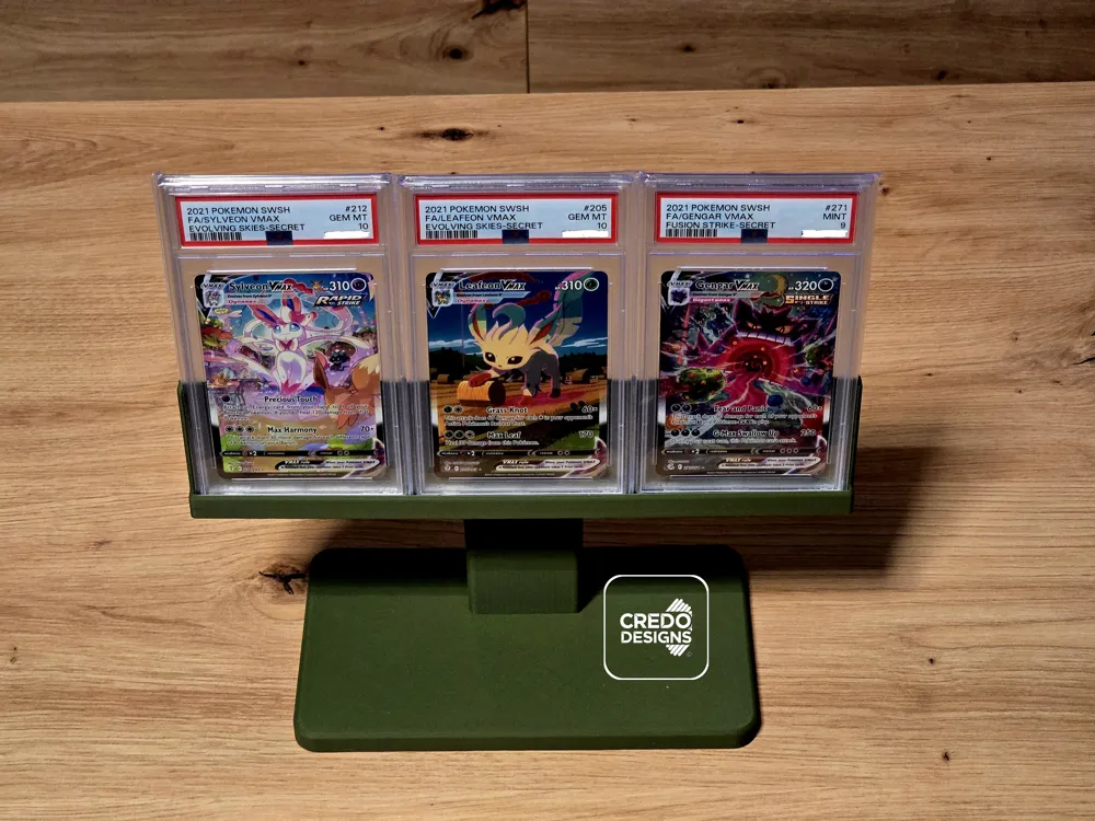 Pokémon PSA Slab Triple Card Modern Display Stand - Free 3D Print Model ...
