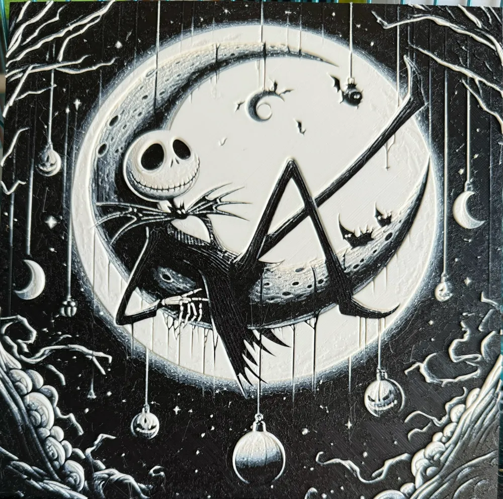 Jack Skellington on the moon hueforge 200x200 by Mysstra hueforge 3Dart ...