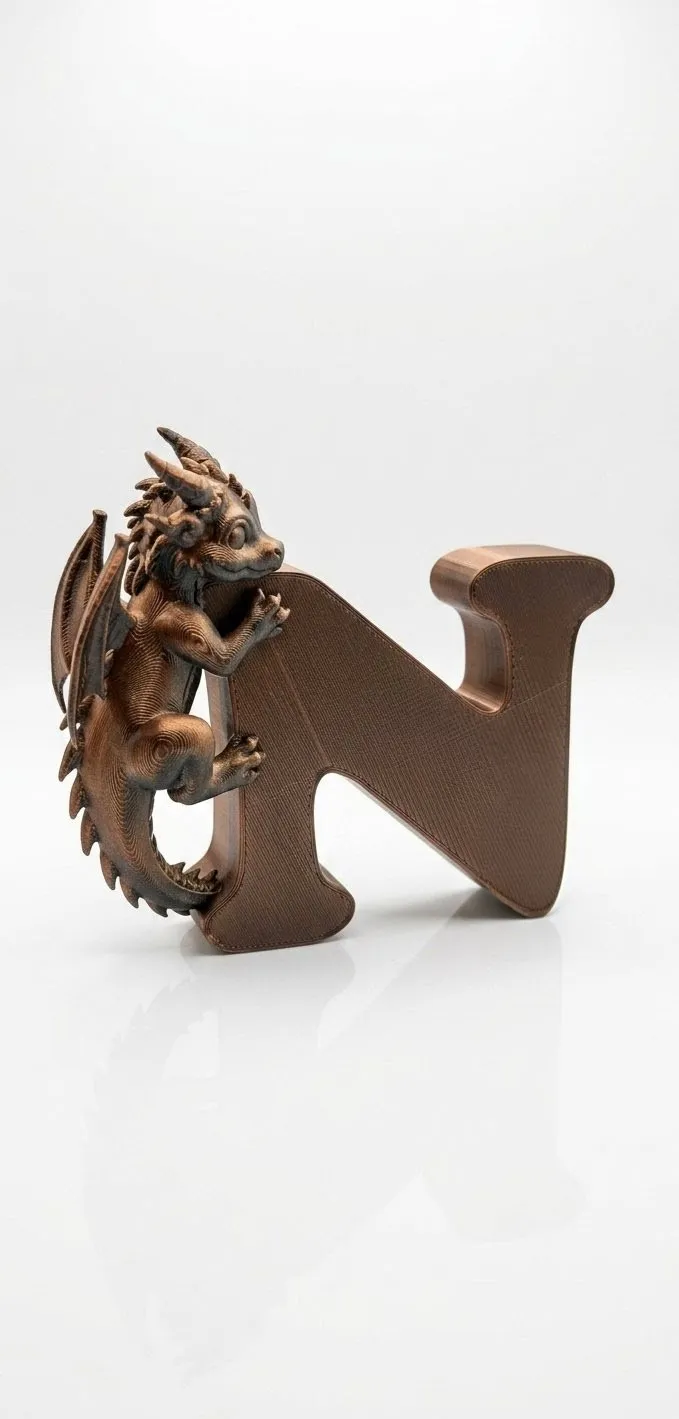 Dragon with a letter - full alphabet - Free 3D Print Model - MakerWorld