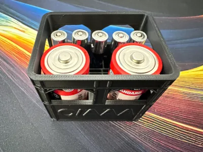 beer crate battery holder (AA, AAA, 9V, CR2032, C) by sgenos MakerWorld ...