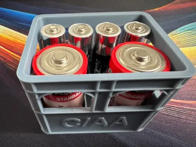 beer crate battery holder (AA, AAA, 9V, CR2032, C) by sgenos MakerWorld ...