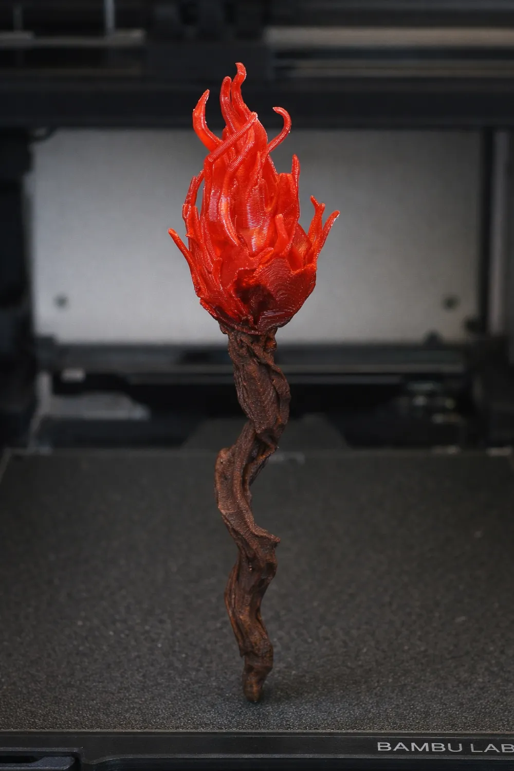 Flame Staff Torch – Fantasy Fire Sculpture - Free 3D Print Model ...