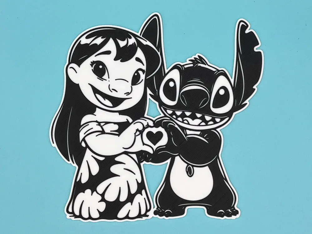 Lilo and Stitch with a Heart 2D Wall Art No AMS by mortickles ...