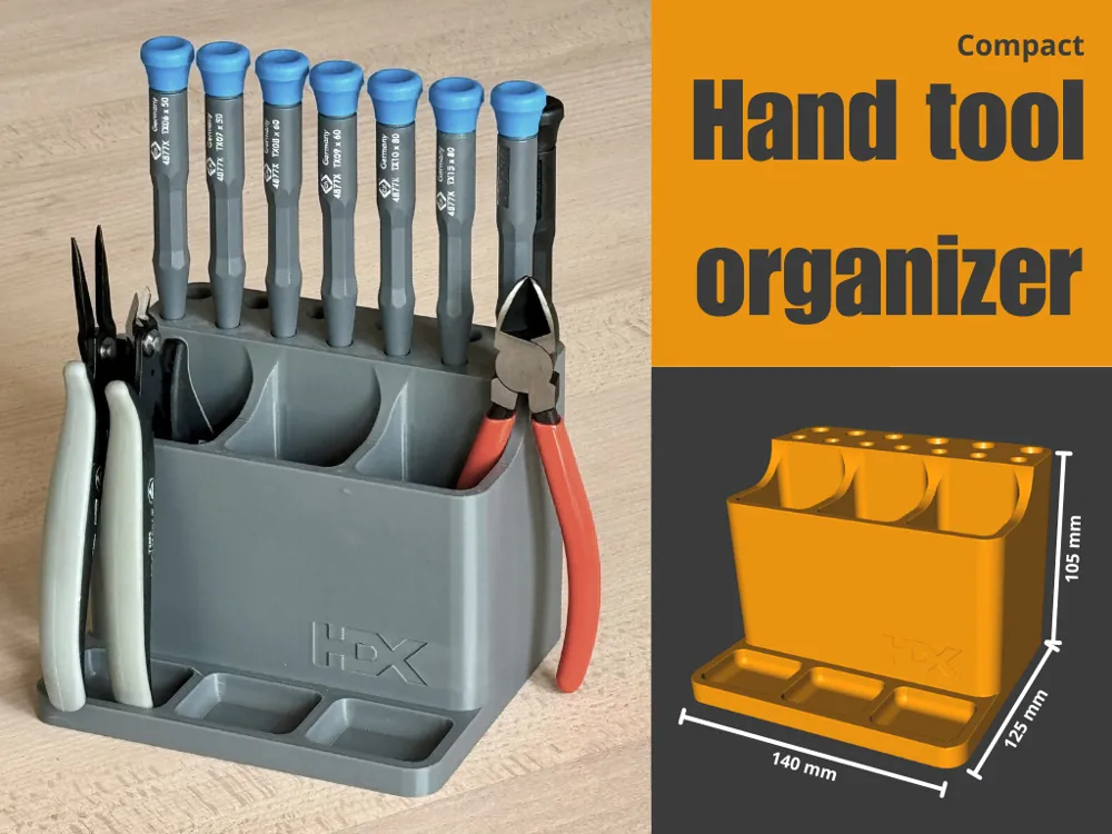 Compact hand tool organizer by HansenDK MakerWorld: Download Free 3D Models
