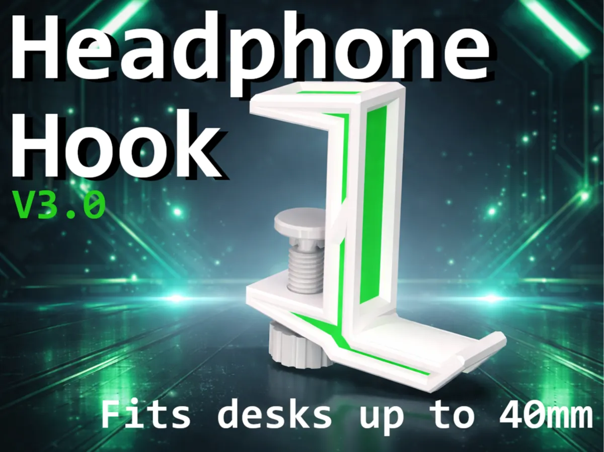 Modern Headphone Hook - Free 3D Print Model - MakerWorld
