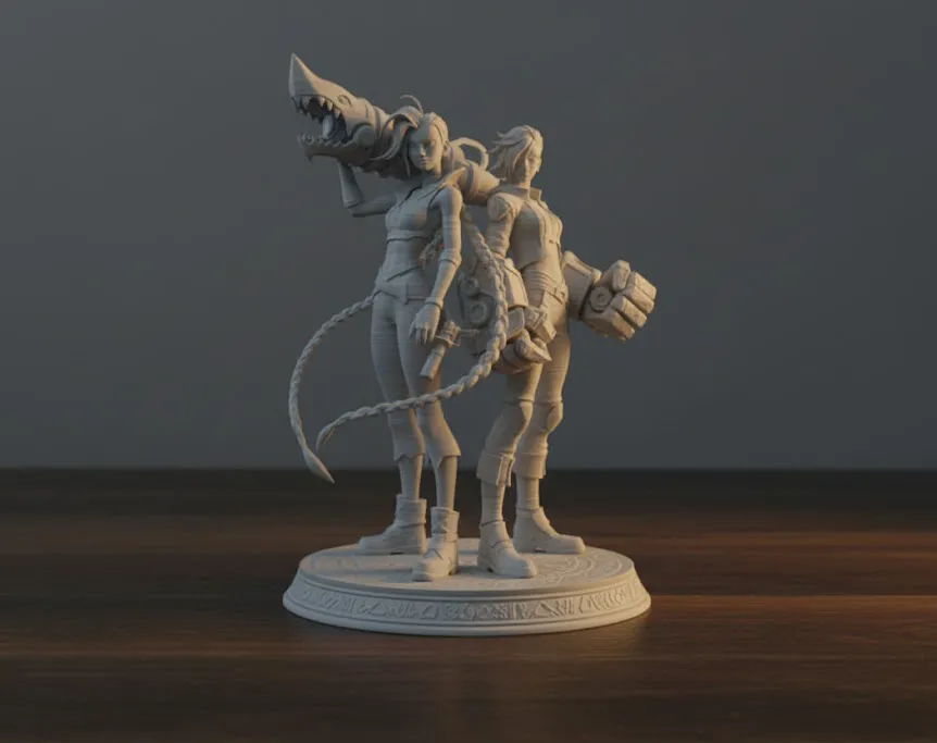 Jinx & Vi - League of Legends Arcane by 3D RayKyros MakerWorld ...