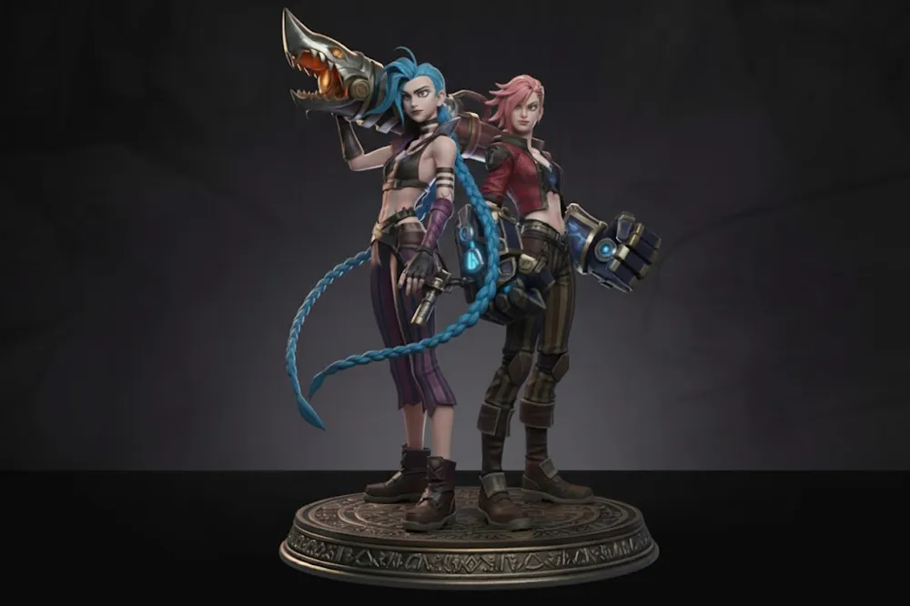Jinx & Vi - League of Legends Arcane - Free 3D Print Model - MakerWorld