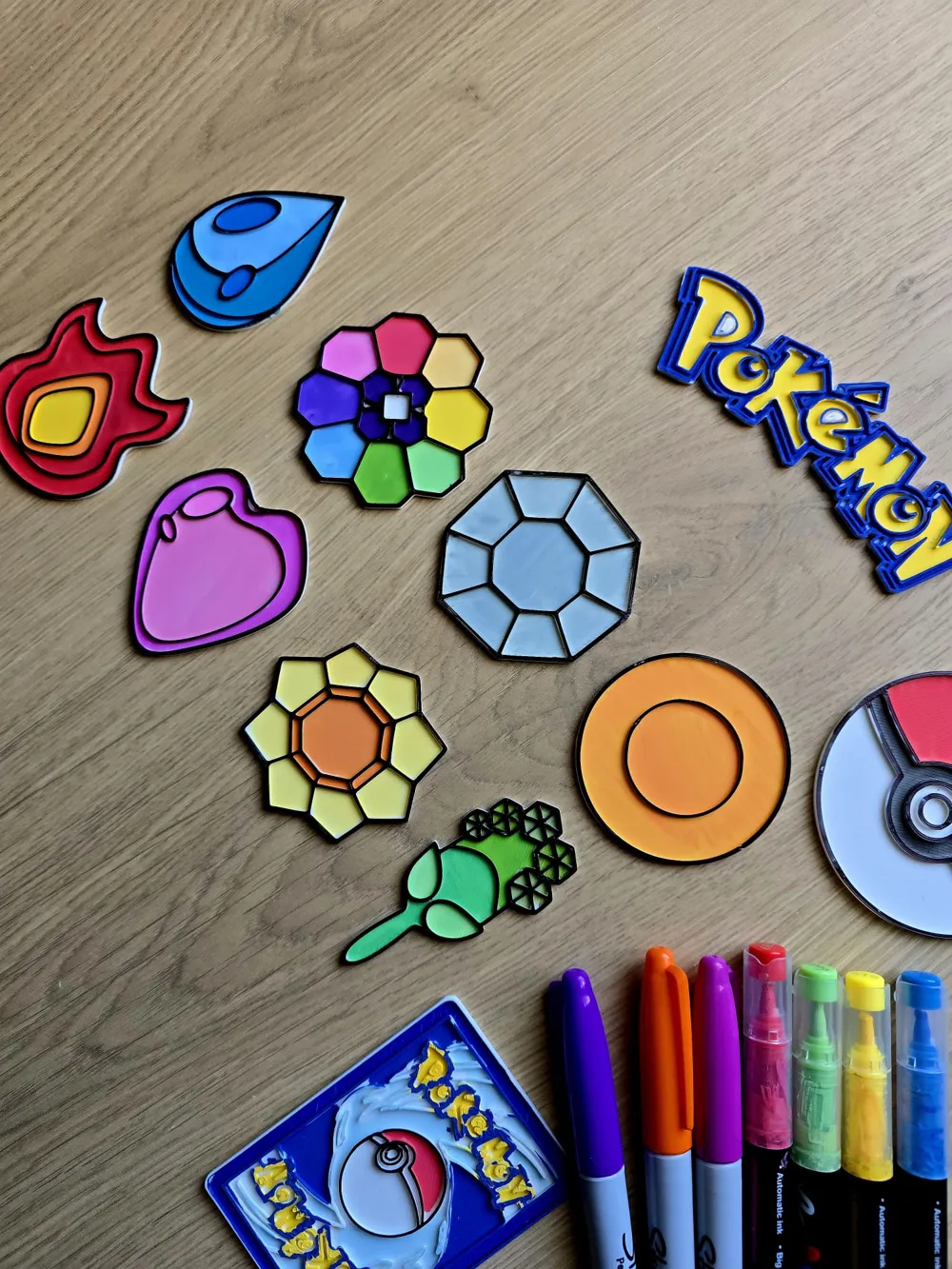Pokemon Badges Kanto Coloring DIY Pack - Free 3D Print Model - MakerWorld
