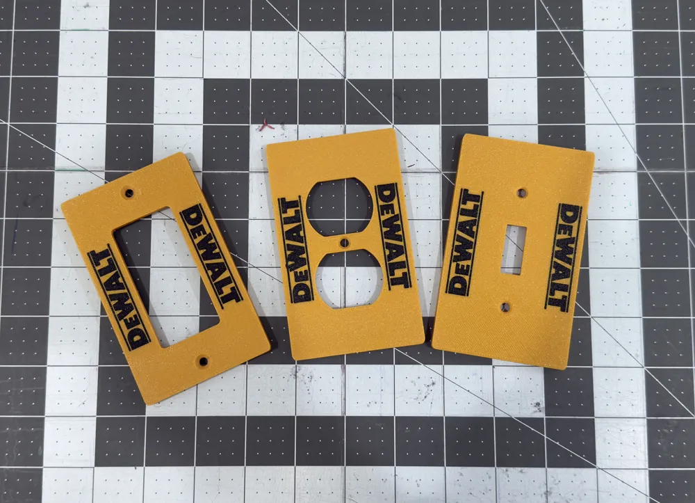 Dewalt Light Switch Plate Set - Free 3D Print Model - MakerWorld
