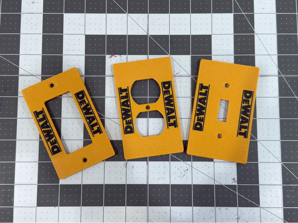 Dewalt Light Switch Plate Set - Free 3D Print Model - MakerWorld