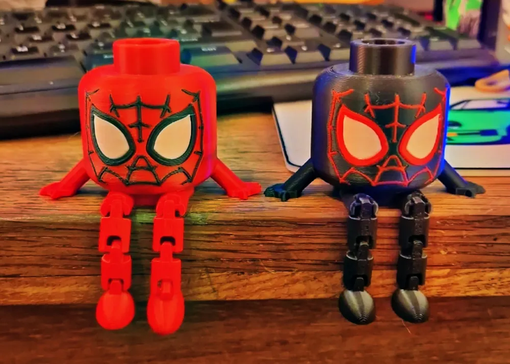 Articulated Brick Head Buddy (Spiderman Edition) - Free 3D Print Model ...