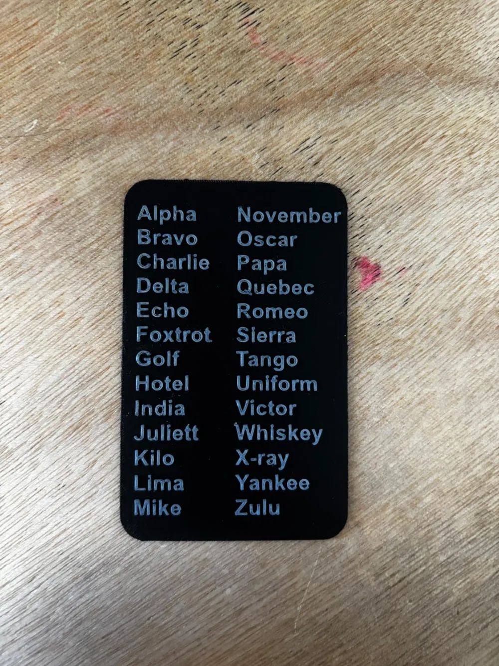 Phonetic Alphabet Card - Free 3D Print Model - MakerWorld