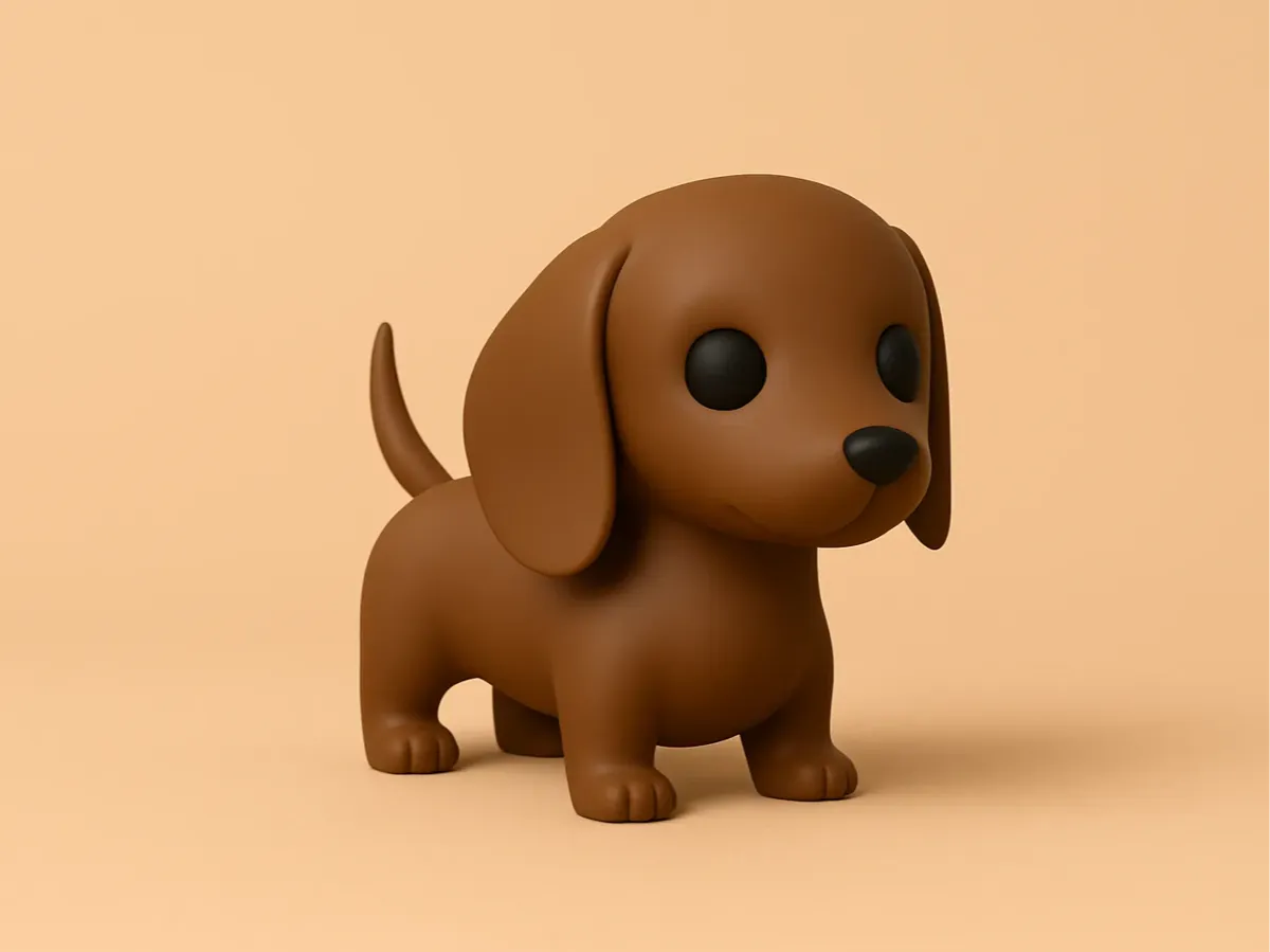 Kawaii Dachshund Puppy Figurine - Free 3D Print Model - MakerWorld