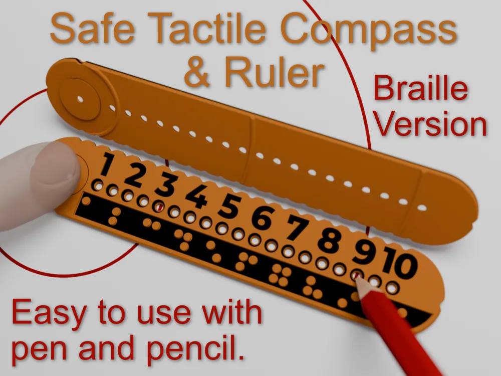Safe Tactile Compass & Ruler (Braille Version) by Trusted Developments ...