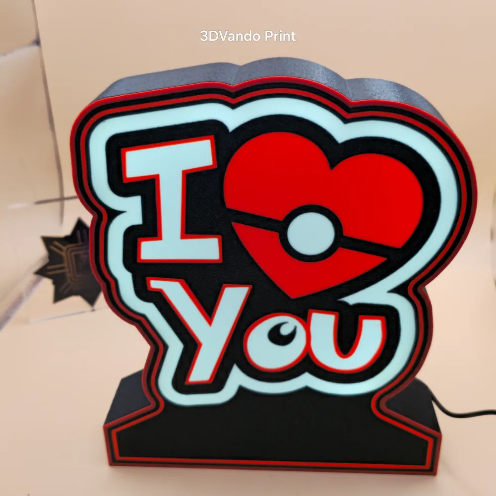 I Love you Poke Heart Lightbox by 3DVandoPrint - MakerWorld