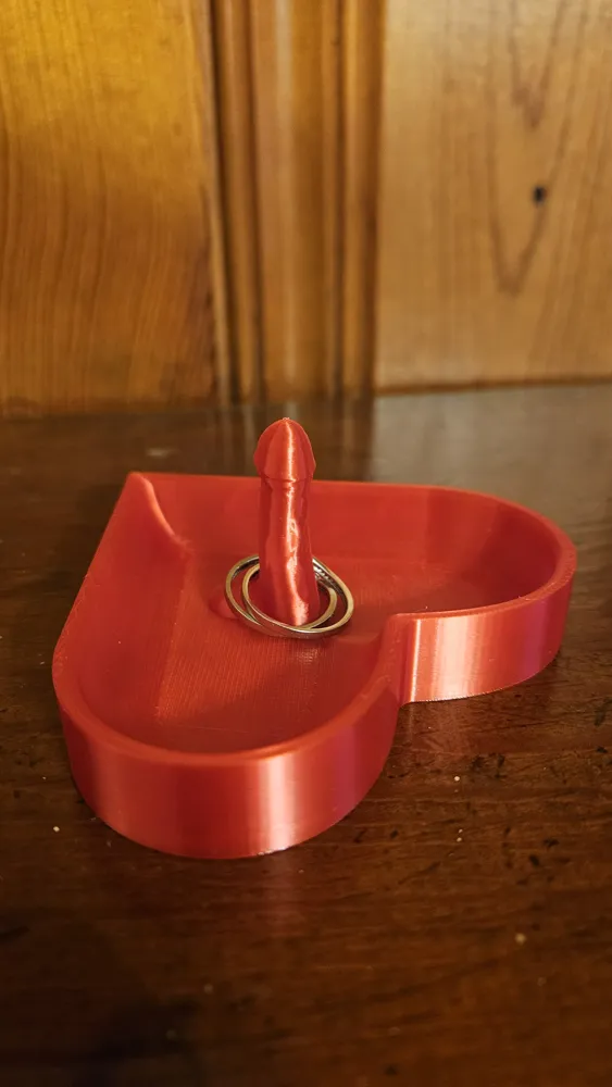Plato de corazón con pene para anillos - Modelo de impresión 3D ...