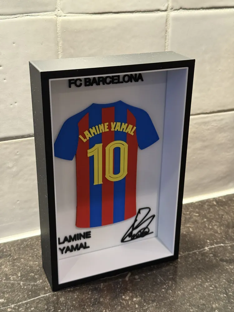 Yamal Lamine - FC Barcelona - Jersey frame - Free 3D Print Model ...