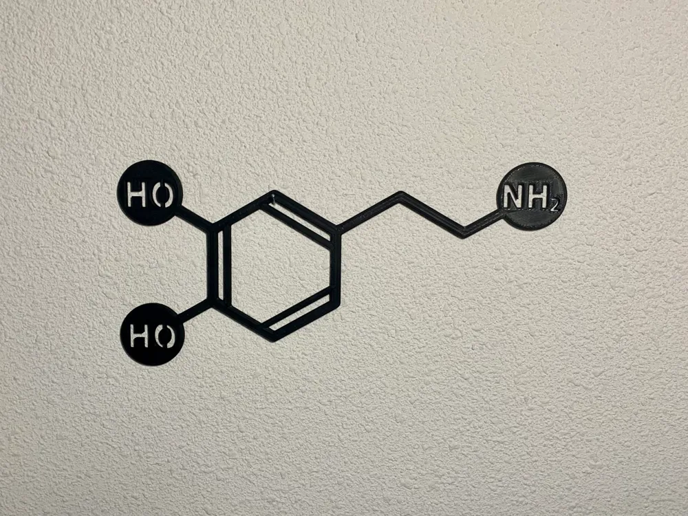 Dopamine molecule structure by NijsDesigns - MakerWorld